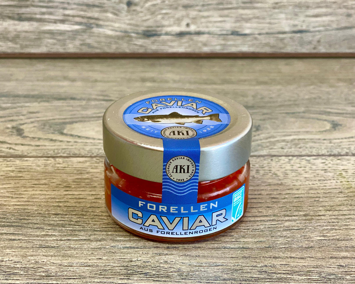 Varavīksnes foreles ikri pasterizēti [ 50 G ] – Lauku Ferma